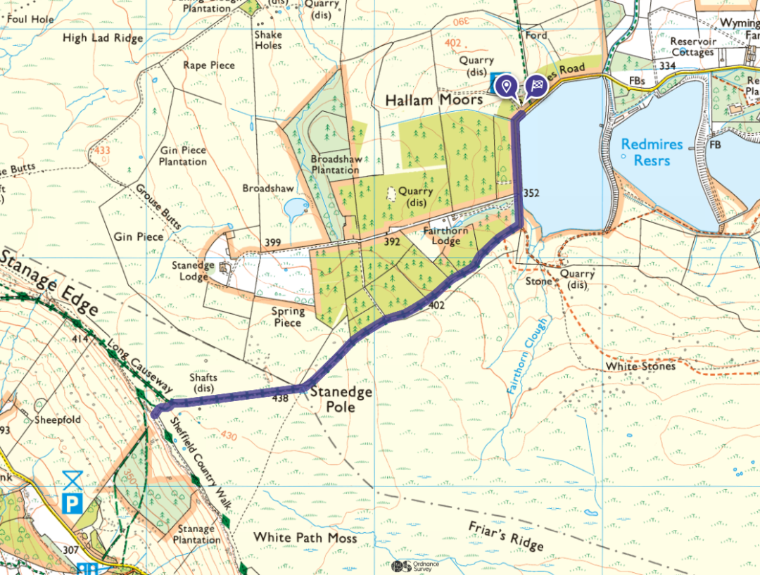 Stanage Pole walk (linear, 3.4km): with optional extension to Stanage Edge